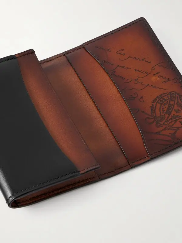 Berluti Imbuia Neo Scritto Leather Bifold Cardholder