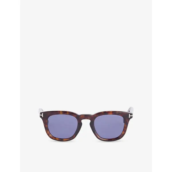 TOM FORD Icon Tf1326 Square Sunglasses - Dark Havana / Blue