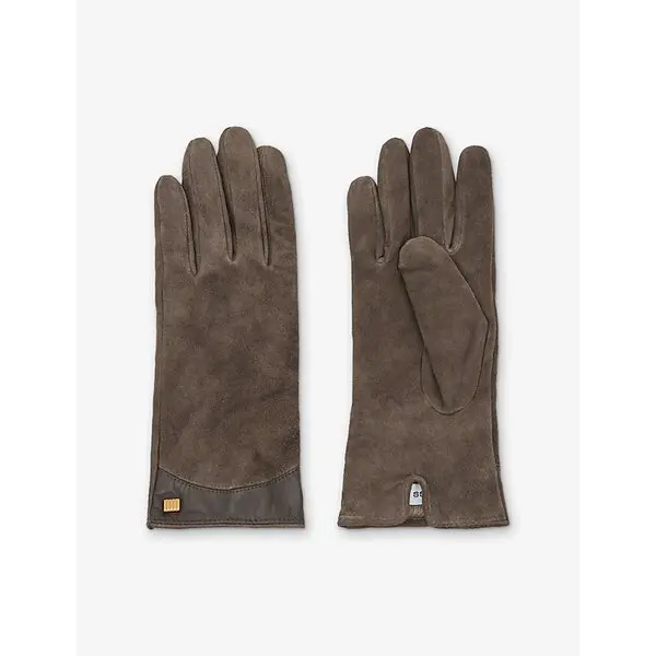 REISS Claudia Suede Gloves - Grey