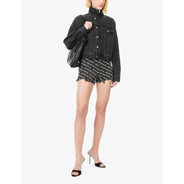 Alexander Wang Logo-print Denim Shorts