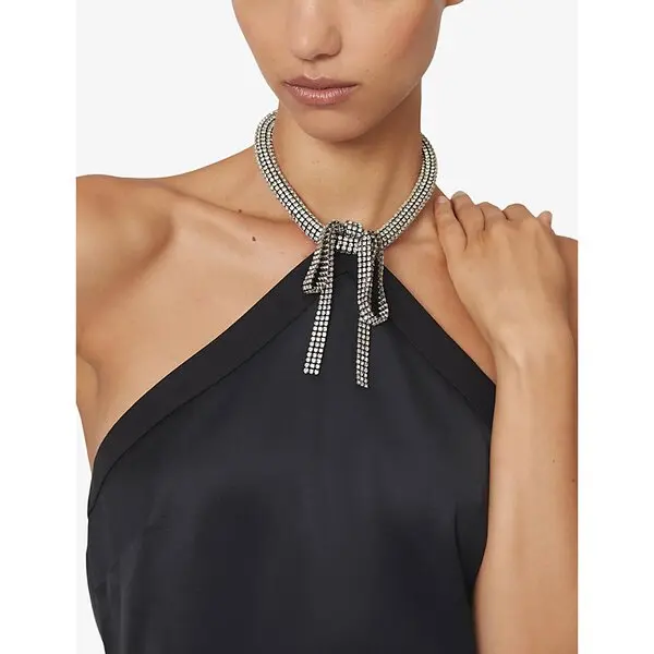 Reiss Sina Embellished-Neck Mini Dress In Black - 58% Off | Editorialist