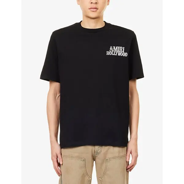 Amiri Hollywood City Relaxed-fit Cotton-jersey T-shirt - Black