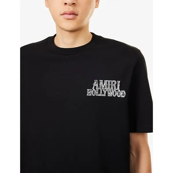 Amiri Hollywood City Relaxed-fit Cotton-jersey T-shirt - Black