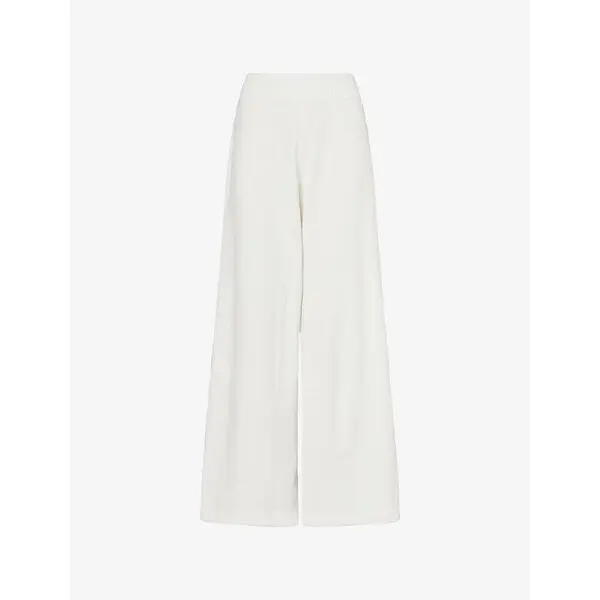 Eberjey High-rise Wide-leg Bouclé Trousers - Ivory