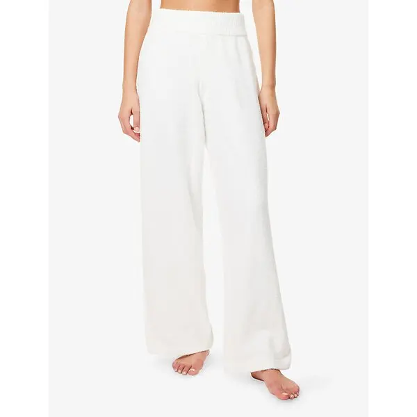 Eberjey High-rise Wide-leg Bouclé Trousers - Ivory