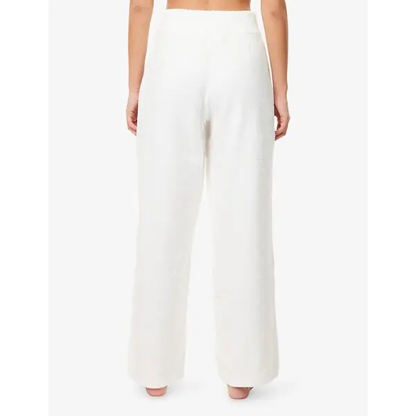 Eberjey High-rise Wide-leg Bouclé Trousers - Ivory