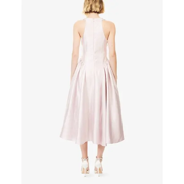 SISTER JANE Muse V-neck Taffeta Midi Dress
