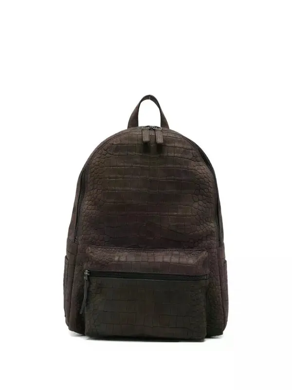 ORTIGNI Freedom Crocodile-effect Backpack - Brown