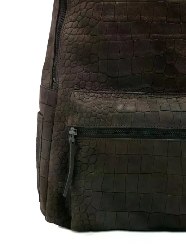 ORTIGNI Freedom Crocodile-effect Backpack - Brown