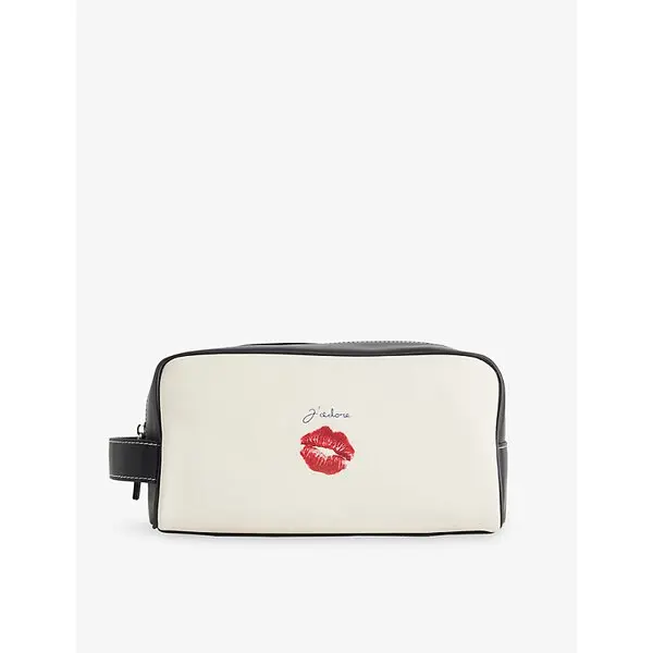 DUKE + DEXTER Mason Kiss Print Leather Wash Bag - Multi
