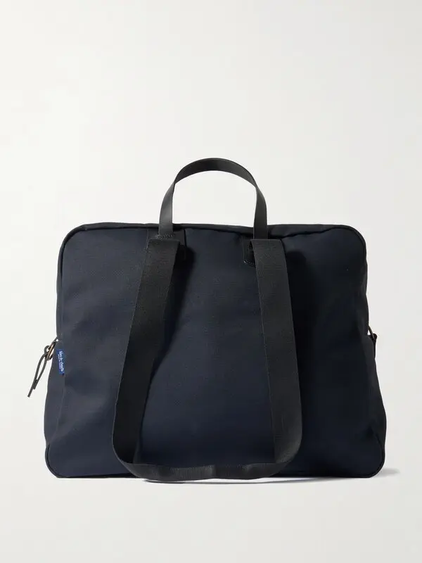 BLEU DE CHAUFFE Leather-trimmed Waxed Cotton-canvas Weekend Bag