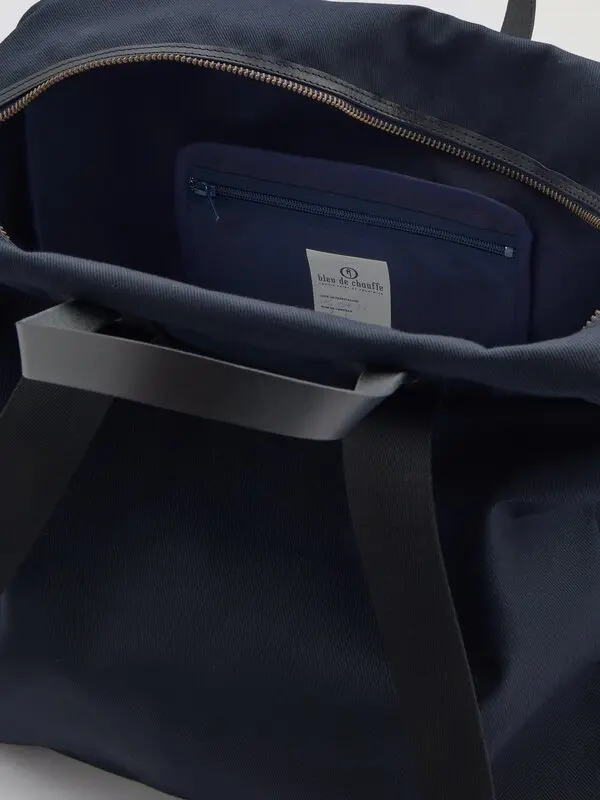 BLEU DE CHAUFFE Leather-trimmed Waxed Cotton-canvas Weekend Bag