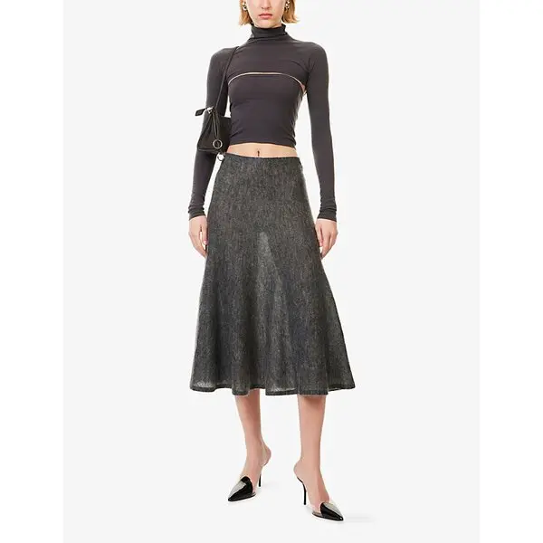 Alaïa Cut-out Long-sleeved Stretch-woven Top
