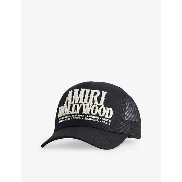 Amiri Hollywood Cotton Trucker Hat - Black
