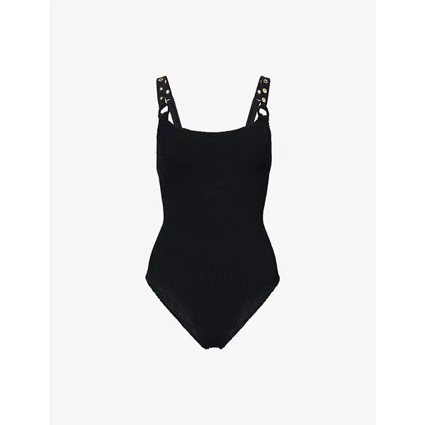 Hunza G Melody Eyelet-strap Swimsuit - Black