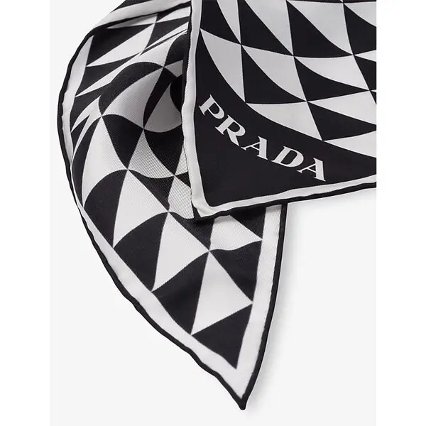 Prada Triangle-print Silk-twill Scarf