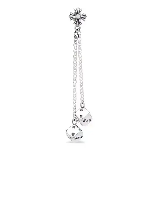Chrome Hearts Double-dice Drop Earring - Silver