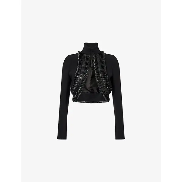 Alaïa Cropped Braided Woven Jacket