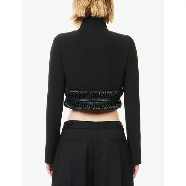 Alaïa Cropped Braided Woven Jacket