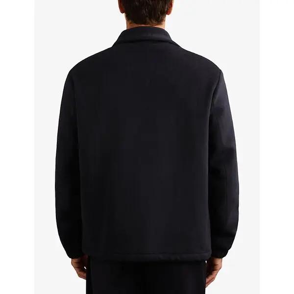 REISS Wool-blend Funnel-neck Jacket