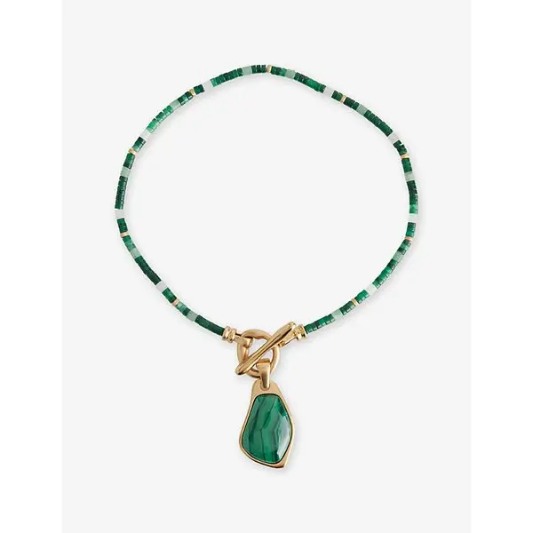 Zimmermann Ore 16ct Gold-plated Malachite Pendant Necklace - Antique Gold Malachite
