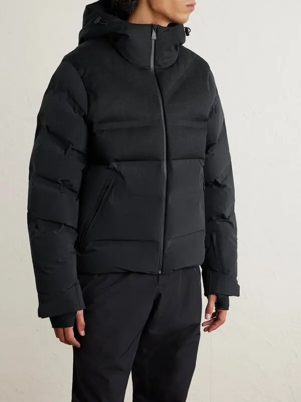 Aztech Mountain Wool-blend Trimmed Shell Down Jacket