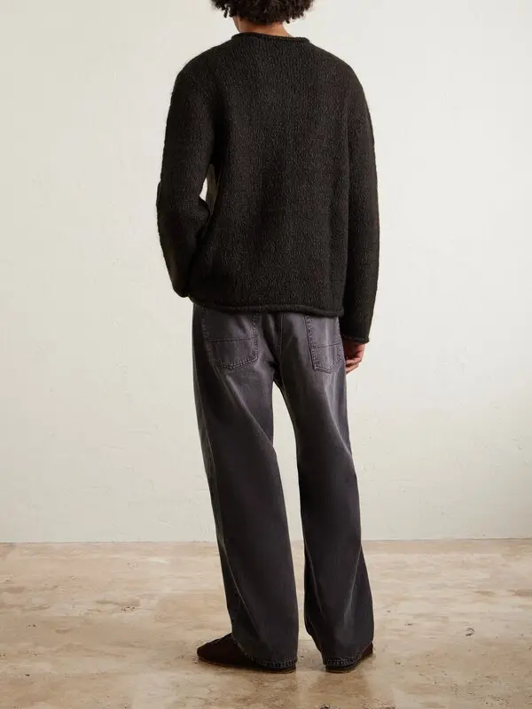 AMOMENTO Cotton-blend Mock-neck Sweater - Brown
