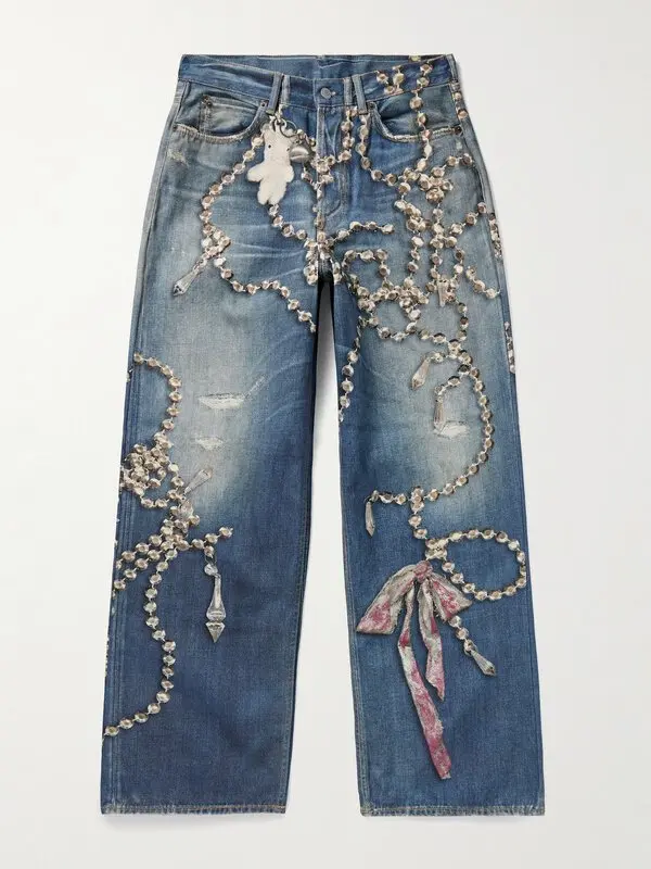 Acne Studios 1981 Wide-leg Trompe L'oeil Printed Jeans - Blue