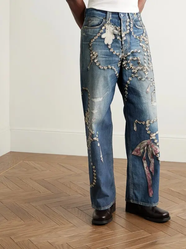 Acne Studios 1981 Wide-leg Trompe L'oeil Printed Jeans - Blue
