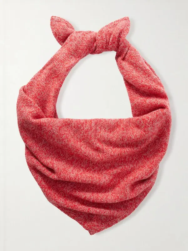 THE ELDER STATESMAN Cashmere Scarf - Red