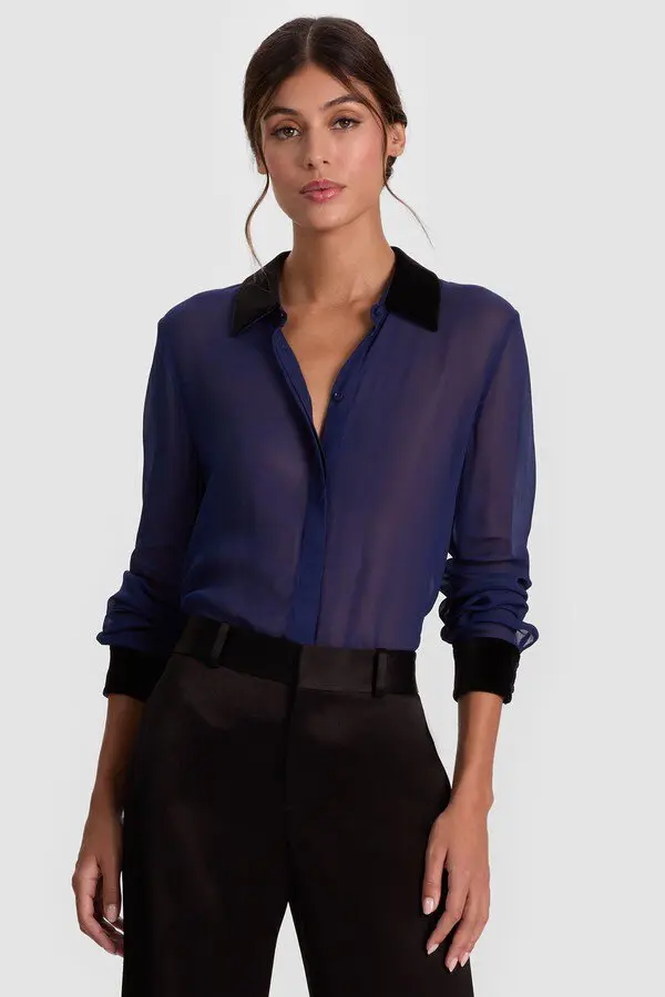 Alice + Olivia Willa Combo Blouse