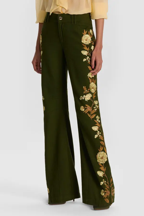 Alice + Olivia Akers Embroidered Pant