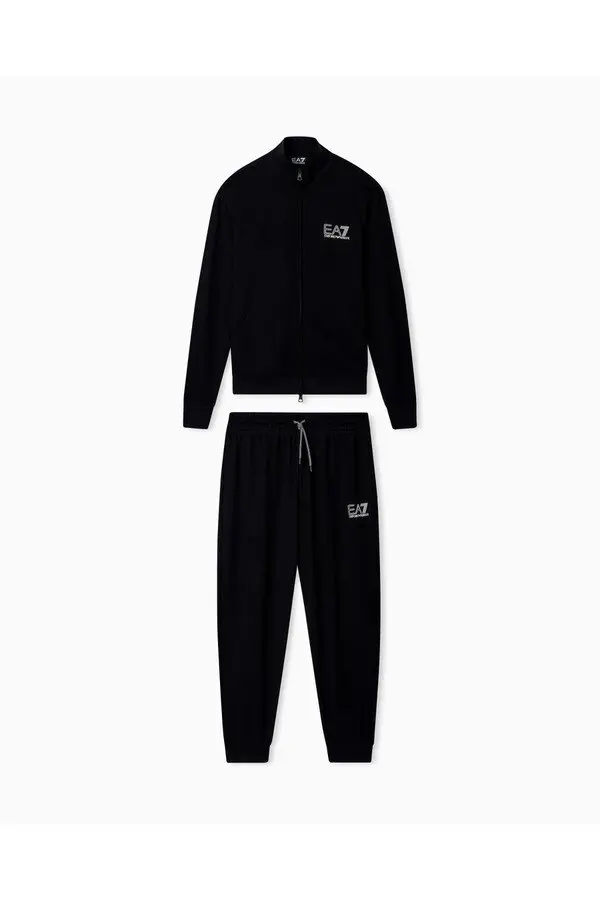 Emporio Armani Visibility Pure Cotton Zip-up Tracksuit - Black