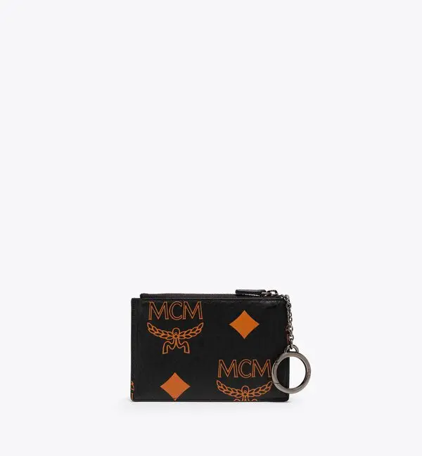 Mcm Aren Key Pouch In Maxi Visetos - Black