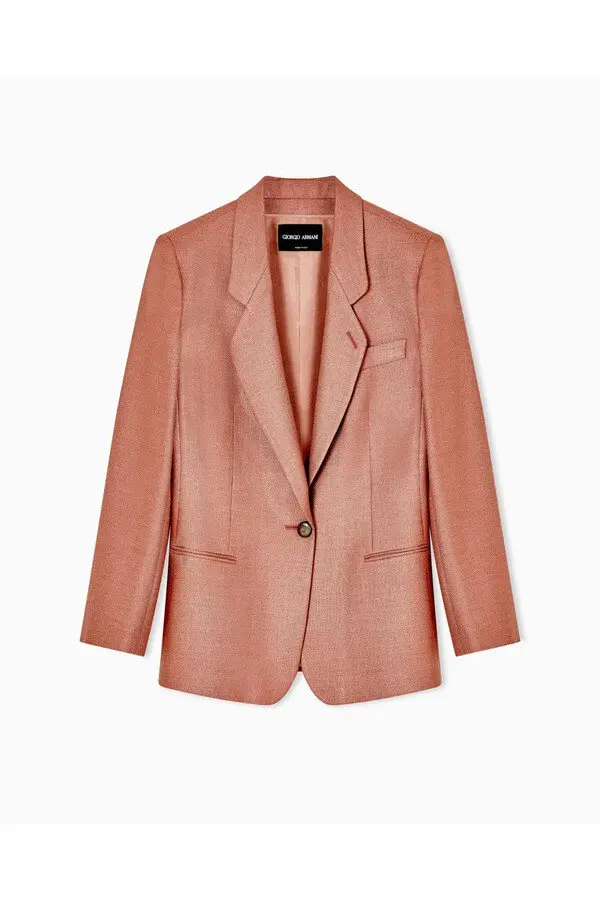 Giorgio Armani Silk And Wool Single-breasted Jacket - Orange
