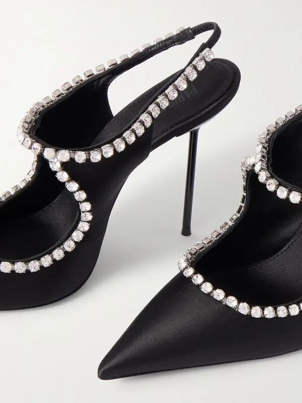 Paris Texas Lidia Crystal-embellished Mary Jane Pumps - Black