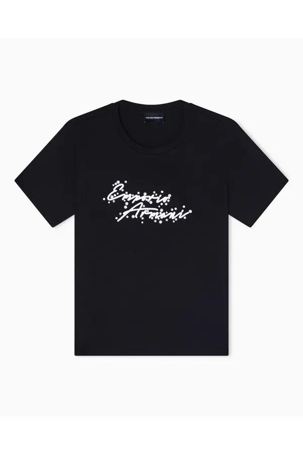 Emporio Armani Jersey T-shirt With Logo Embroidery