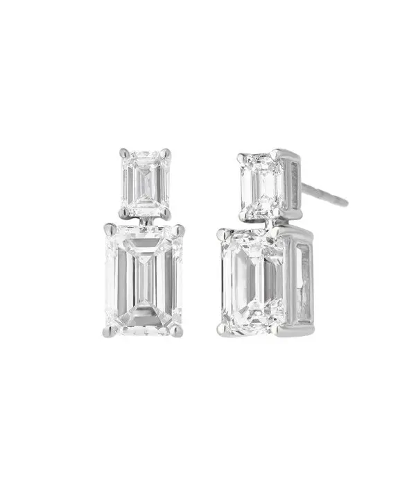 Ring Concierge Emerald Cut Lab Diamond Stud Earrings - One-color