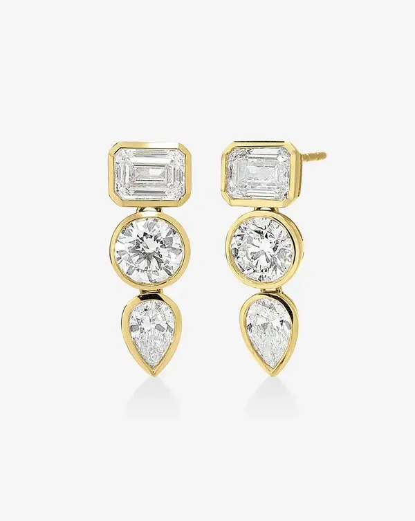 Ring Concierge 14k Yellow Gold Diamond Drop Earrings - One-color