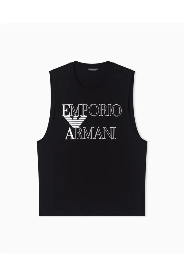 Emporio Armani Bold Logo Jersey Tank Top - Black
