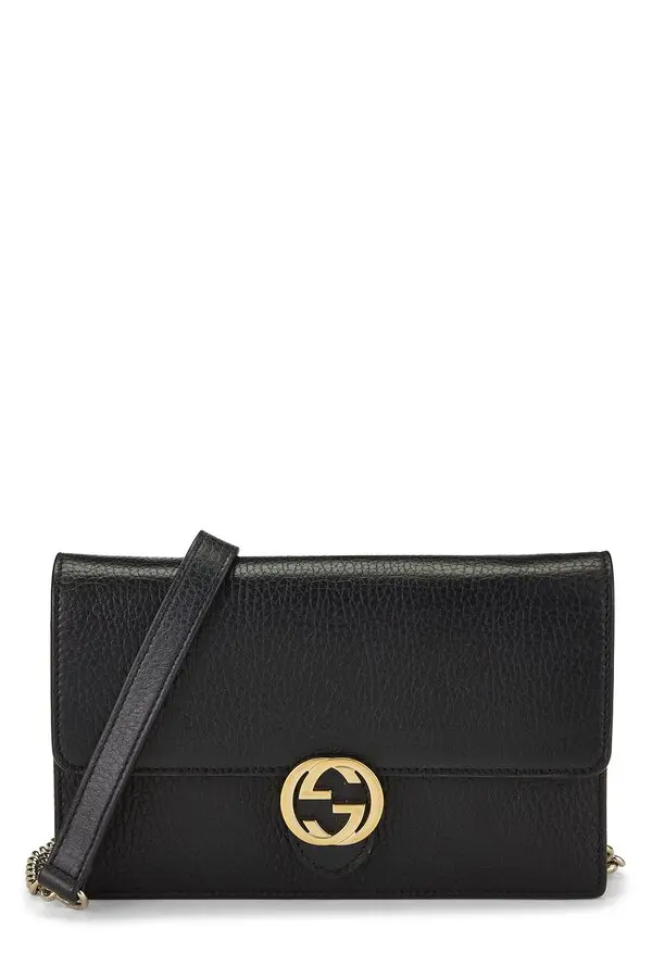Gucci Interlocking Wallet On Chain - Black