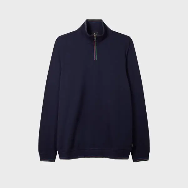 Paul Smith Cotton-blend 'sports Stripe' Quarter Zip Sweatshirt
