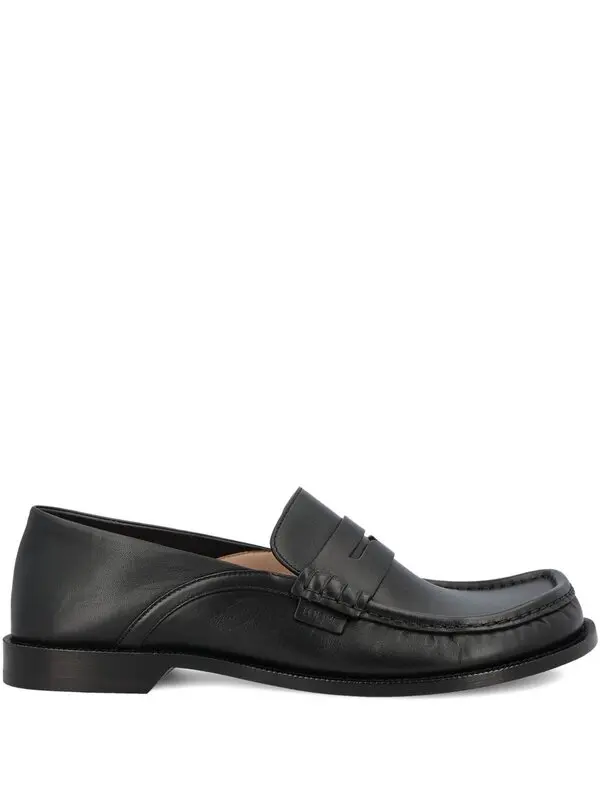 Loewe Campo Leather Loafers - Black