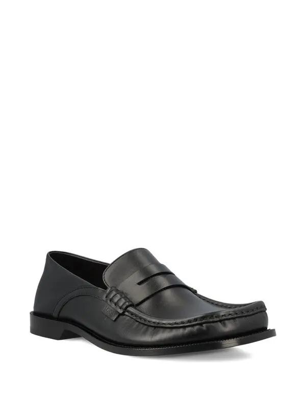 Loewe Campo Leather Loafers - Black