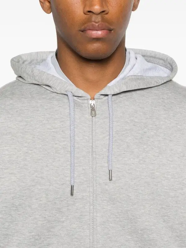 Brunello Cucinelli Sleeveless Zip-up Hoodie - Grey