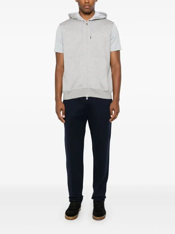Brunello Cucinelli Sleeveless Zip-up Hoodie - Grey
