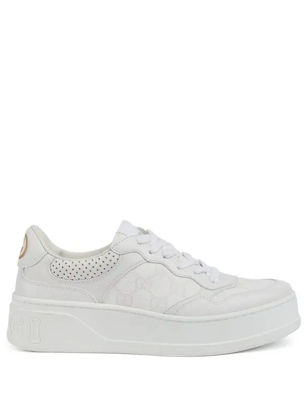 Gucci Chunky B Leather Sneakers - White
