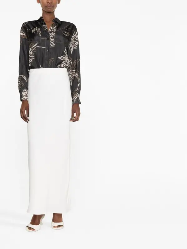 Brunello Cucinelli Line Blend Long Skirt