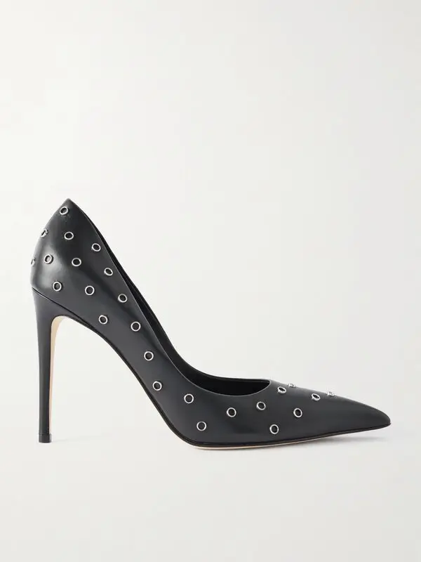 Alexander McQueen Embellished Leather Pumps - Black