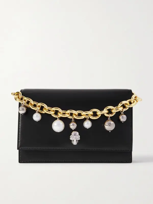 Alexander McQueen Skull Leather Clutch - Black